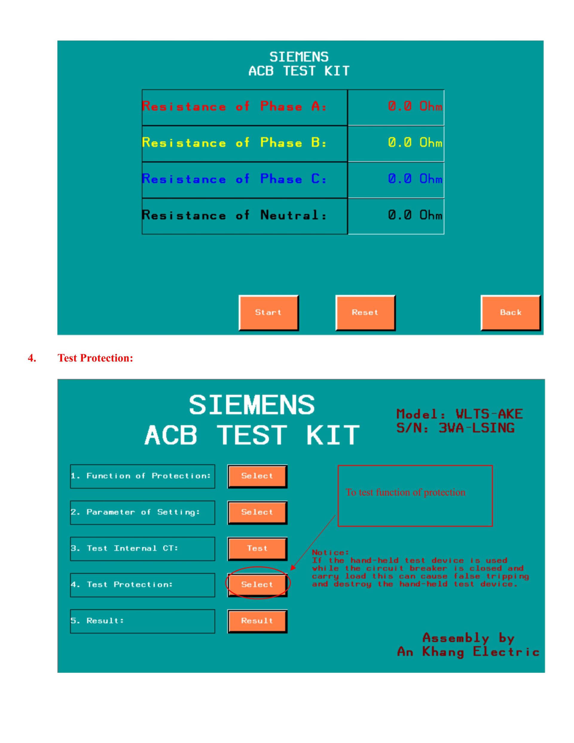 Kiểm tra chức năng bảo vệ Trip unit ACB hãng Siemens